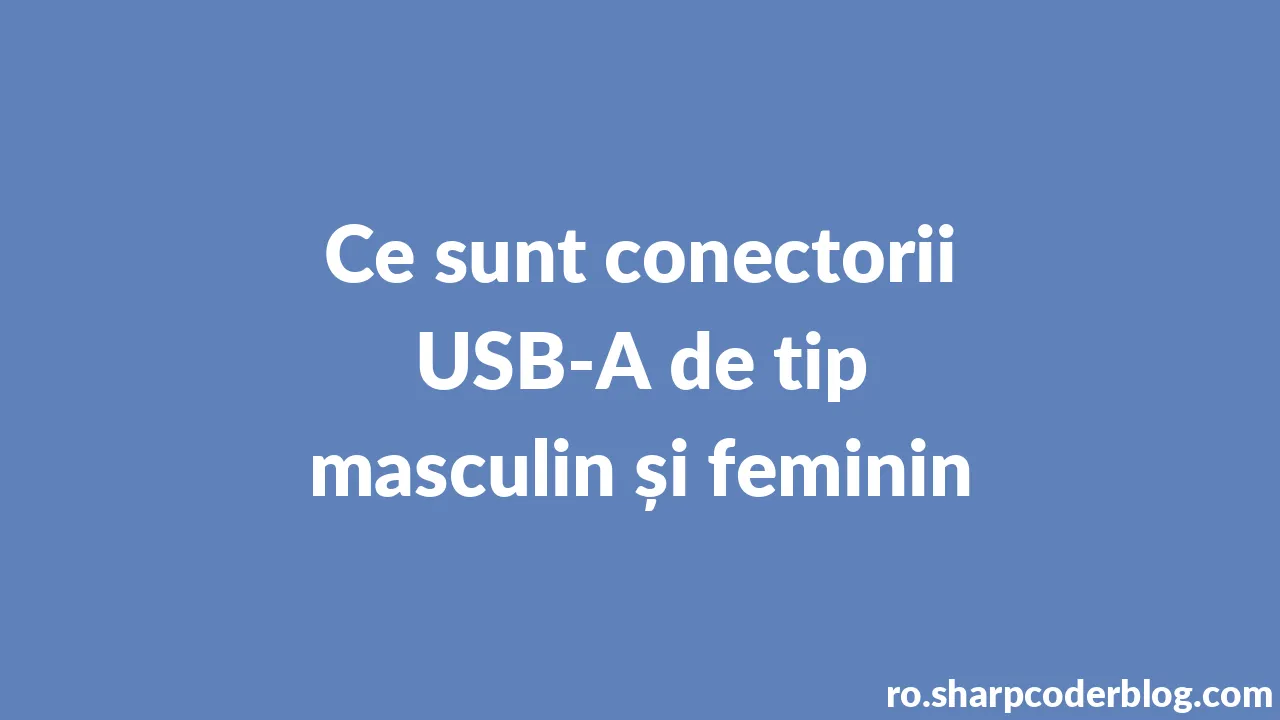 Ce sunt conectorii USB-A de tip masculin și feminin | Sharp Coder Blog