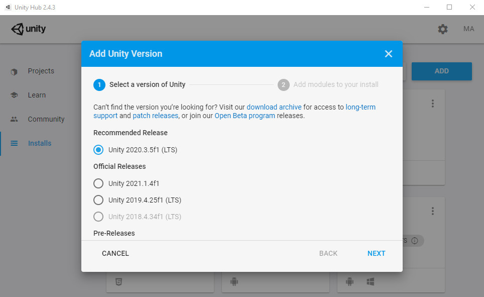 Unity Hub Unity Instalare